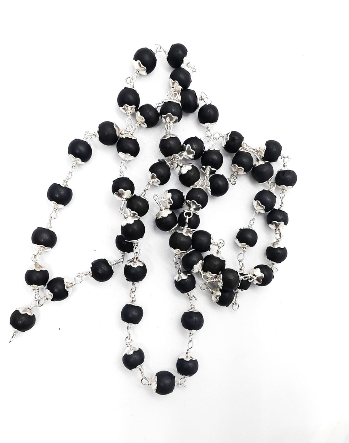 German Silver in Karungali Malai Jewelry 8MM With Cap (With GOVT ...